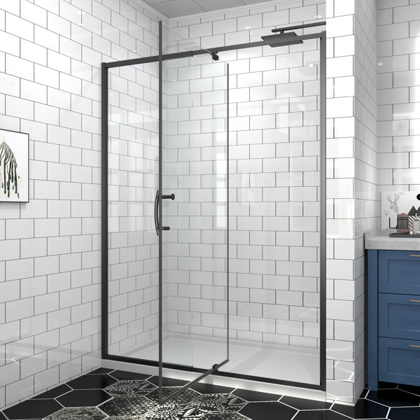 MODLAND privdr 50"-54"W X 71" H Pivot Swing Semi-Frameless Sliding Shower Door | Wayfair